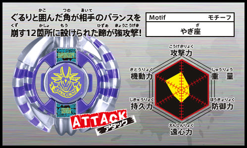 Takara TOMY 2009 Beyblade Metal Fight Fusion BB-27 Capricorne 100HF bo ...